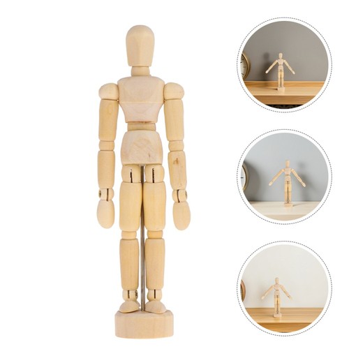 2 Pcs Articulated Mannequin Figure Structure Wood Action Puppet Model ...