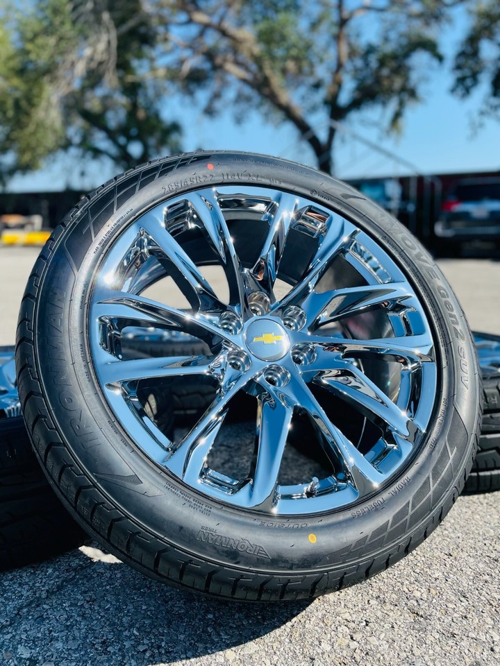 22" Chrome GMC Sierra Yukon Denali Wheels Rims Tires Chevy Silverado ...