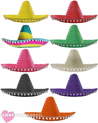 24 X MEXICAN SOMBRERO HAT WILD WESTERN BANDIT FANCY DRESS EVENT MULTI ...