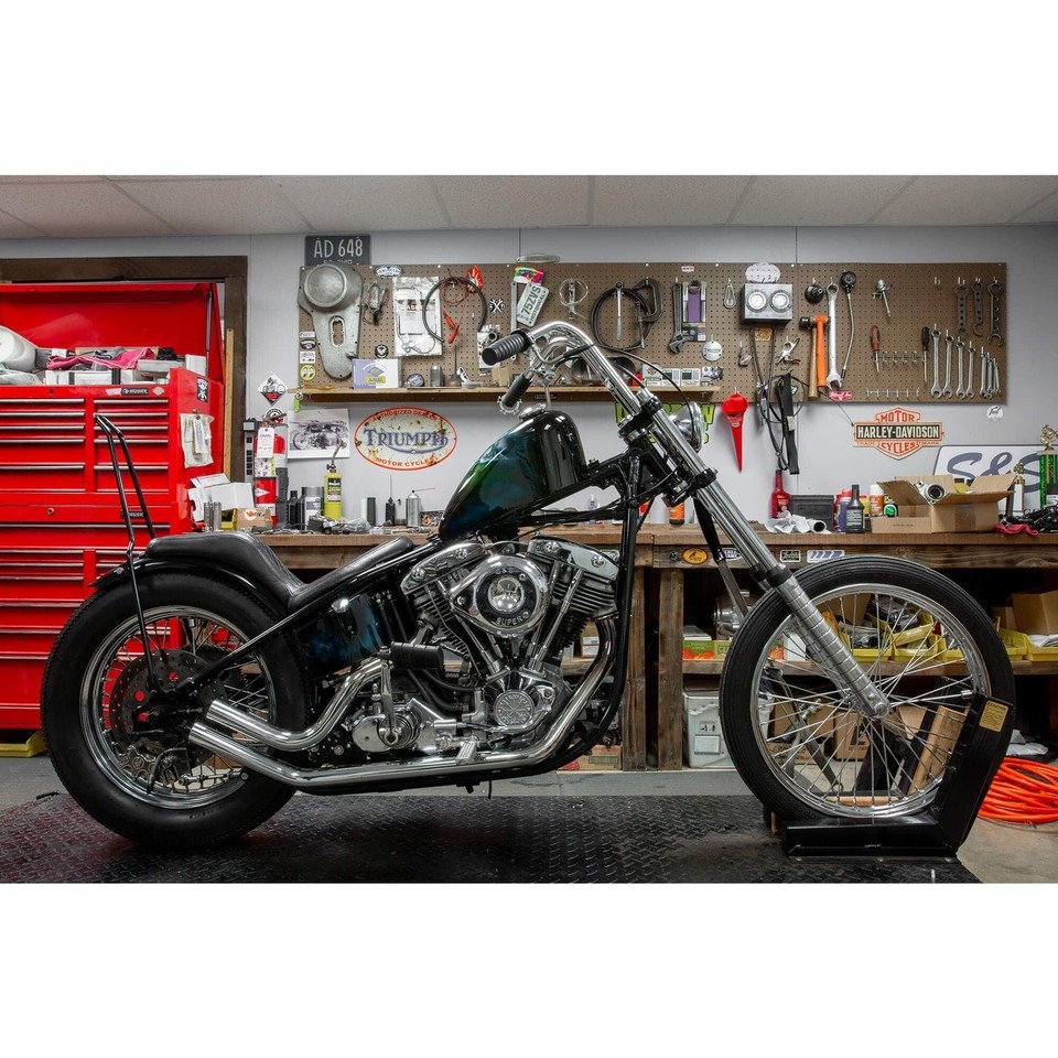 Lowbrow Customs Rabbit Ears 1" chrome handlebars Harley chopper ...