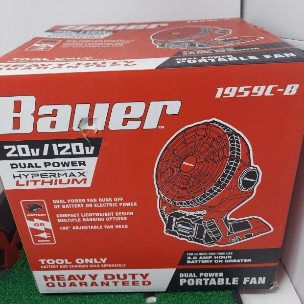 20V/120V Cordless Jobsite Fan Adjustable Portable Shop Fan Dual Power ...