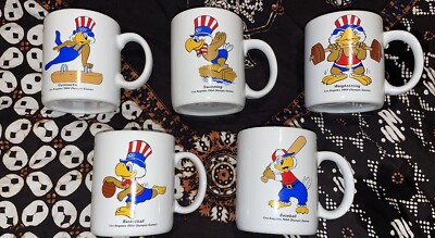 Lot Of 5 1984 LA Olympic Games Coffee Mug- Sam The Olympic Eagle W/ OG ...