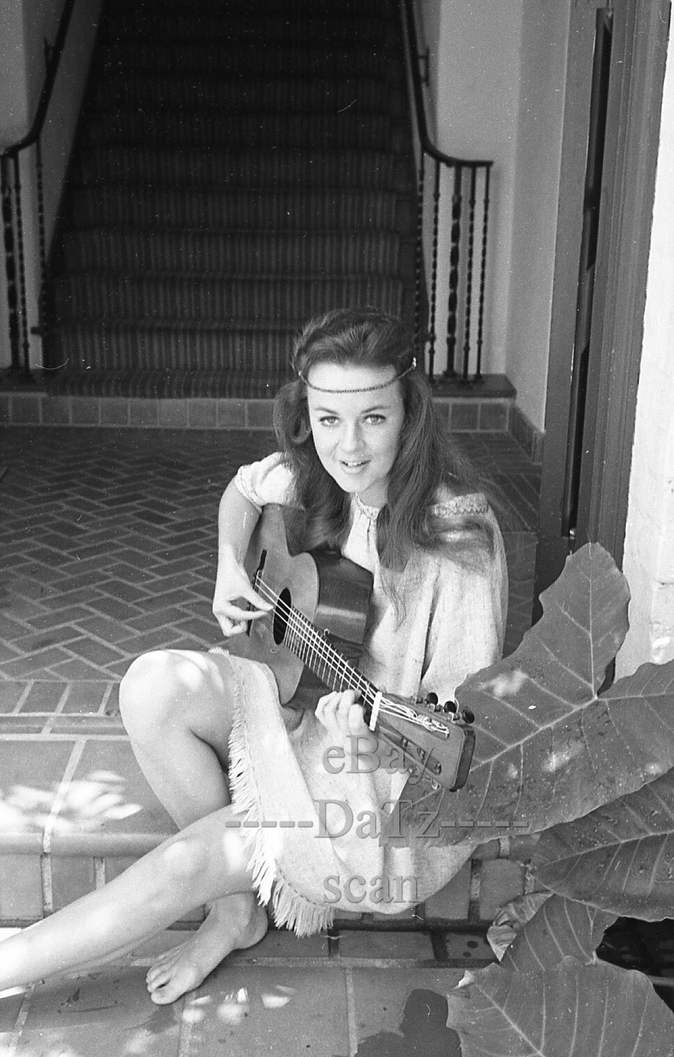 1960s Doris Nieh negative-sexy pinup girl Megan Timothy with guitar ...