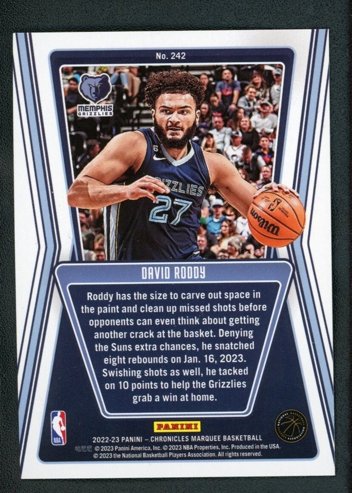 2022-23 David Roody 96/99 Panini Chronicles Marquee RC Rookie | eBay