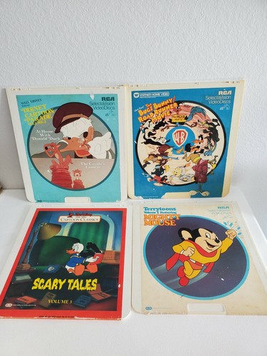 Disney Stereo Videodisc LOT Bugs Bunny Mighty Mouse Donald Duck Road ...