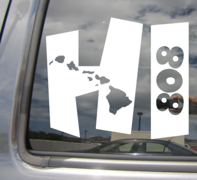 Hawaiian Islands 808 HI Hawaii Aloha State Car Window Vinyl Decal ...