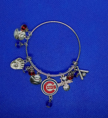 Chicago Cubs Bangle Charm Bracelet,Chicago Cubs Bracelet,Chicago Cubs ...