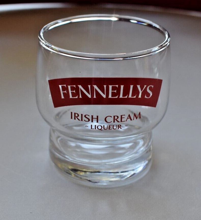 FENNELLYS IRISH CREAM Glass Tumbler w/LOGO Whiskey Based Liqueur 3 ...