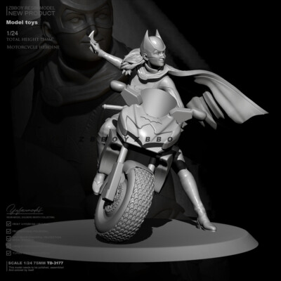1/24 Scale motorcycle girl Resin Model Kits Unpainted Unassembled ...