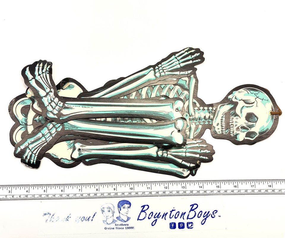Vintage Beistle Skeleton Jointed Large 33-inch Die Cut Retro Halloween ...