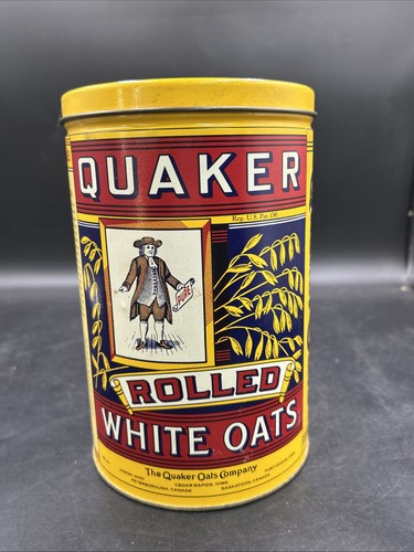 Vintage Pure Quaker Oats Tin Can Container. Quaker Limited Edition 1984 ...