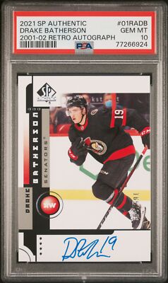 2021-22 SP Authentic Drake Batherson 2001-02 Retro Autograph PSA 10 | eBay