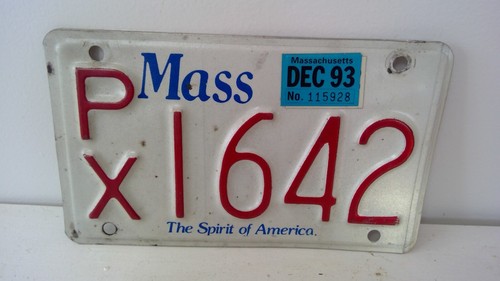 Circa 1990s Massachusetts Motorcycle License Plate P/X 1642 | eBay
