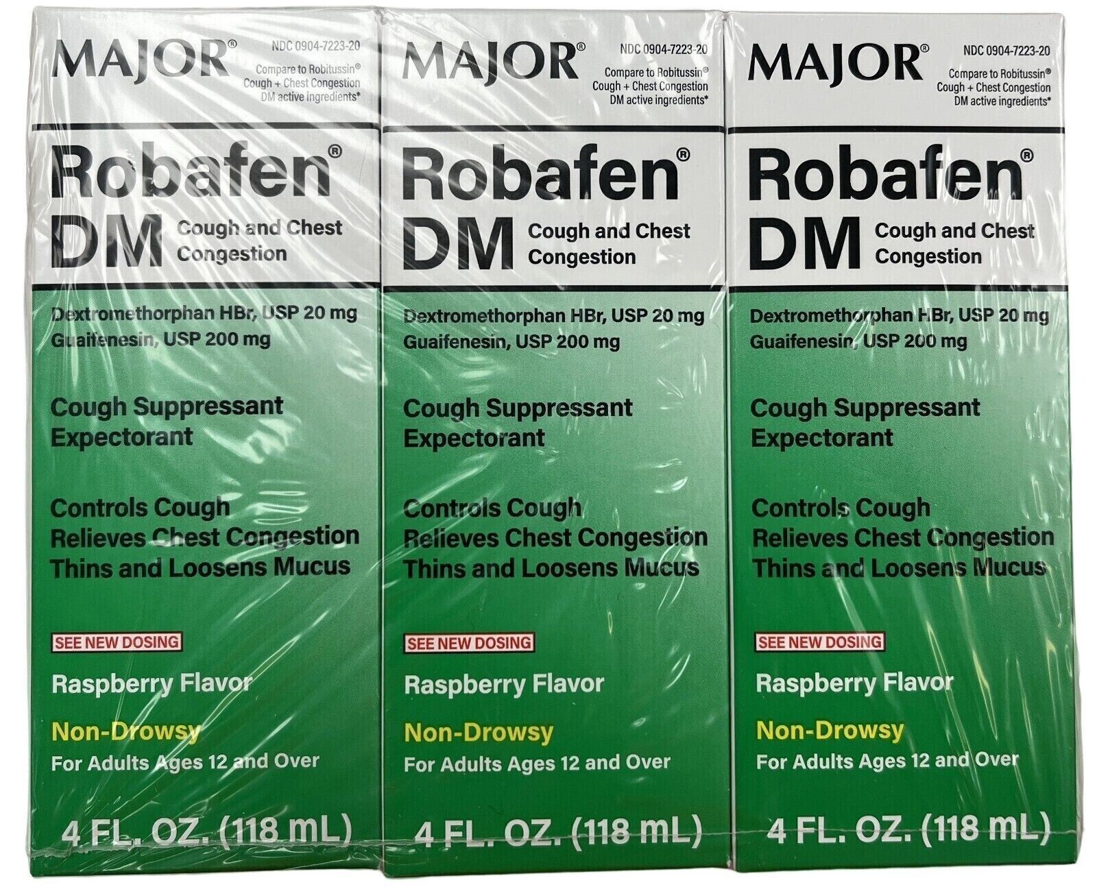 Robafen DM Cough Liquid Syrup & Expectorant 4oz 3 Pack Green | eBay