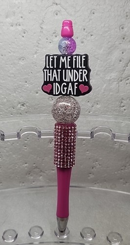 Handmade Rhinestone Beaded Pen Let Me File That Under IDGAF | eBay
