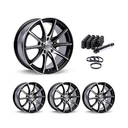 Wheel Rims Set with Black Lug Nuts Kit for 01-17 Kia Rio P823844 14 ...