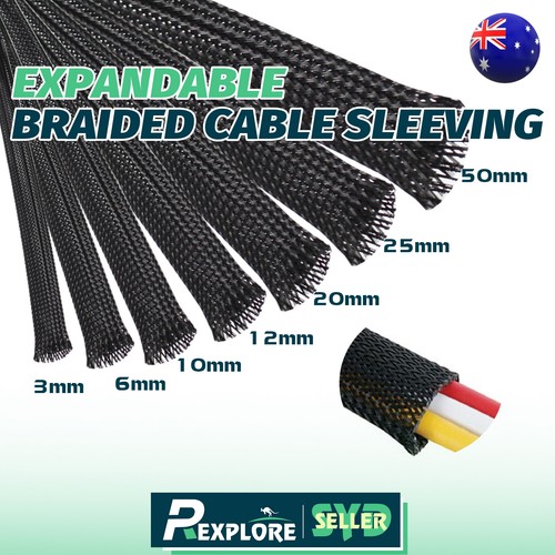 Pet Braided Wire Loom Expandable Sleeving Car Audio PC Cable Management ...