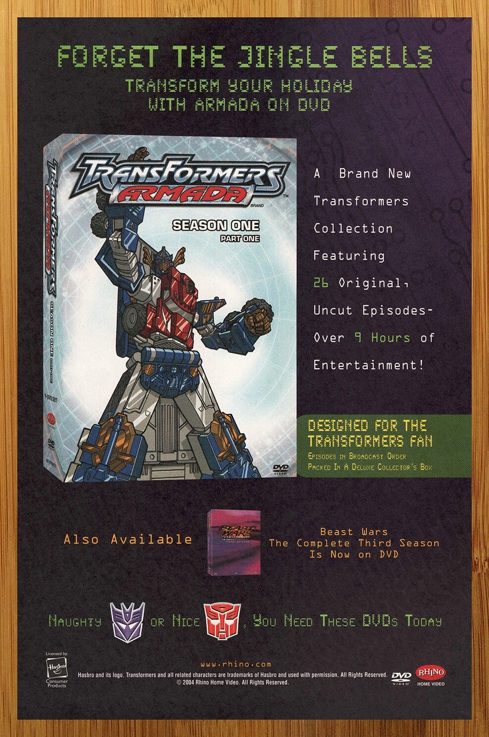 2004 Transformers Armada DVD Vintage Print Ad/Poster Authentic Promo ...