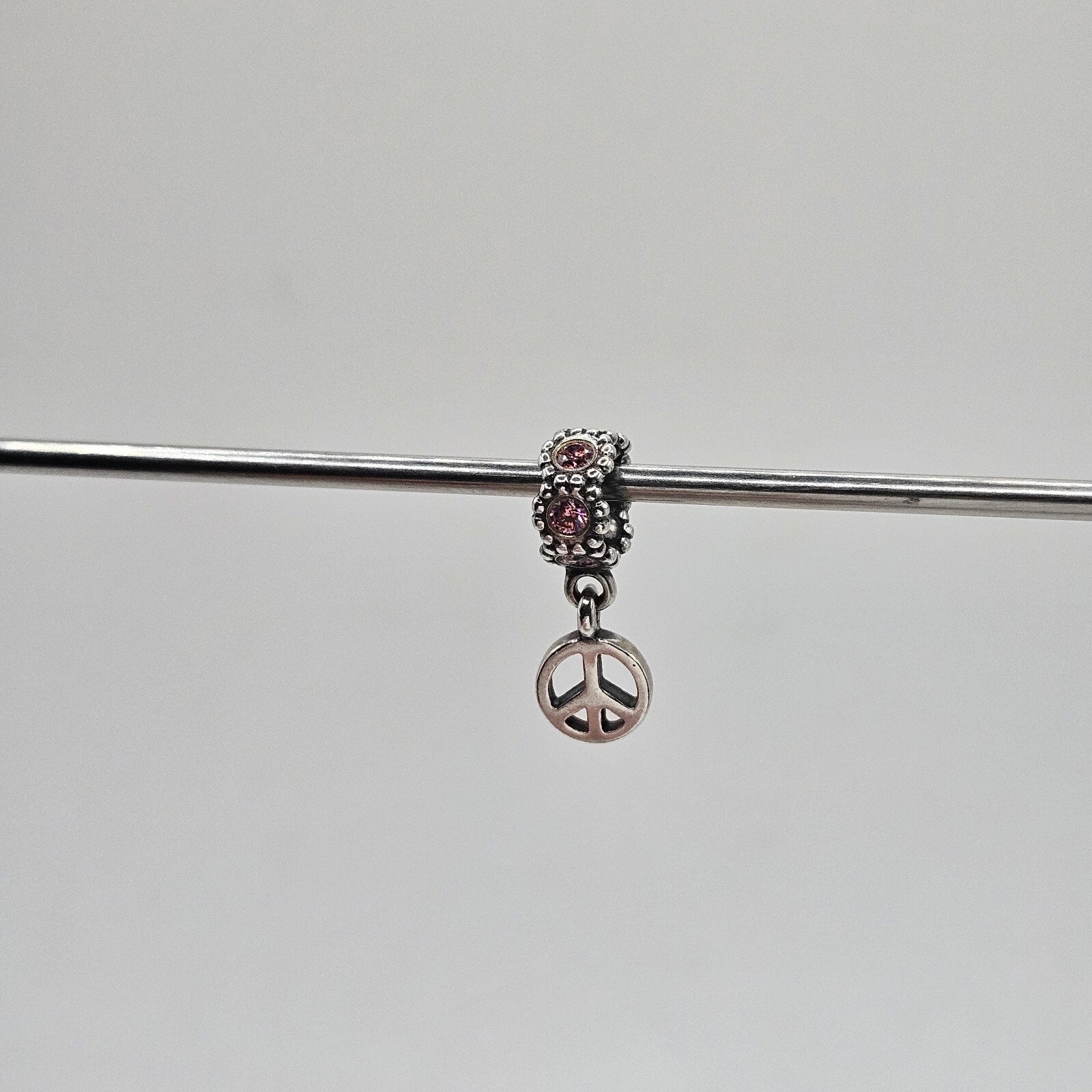 Genuine Pandora Pink World Peace Symbol Dangle Charm … - Gem