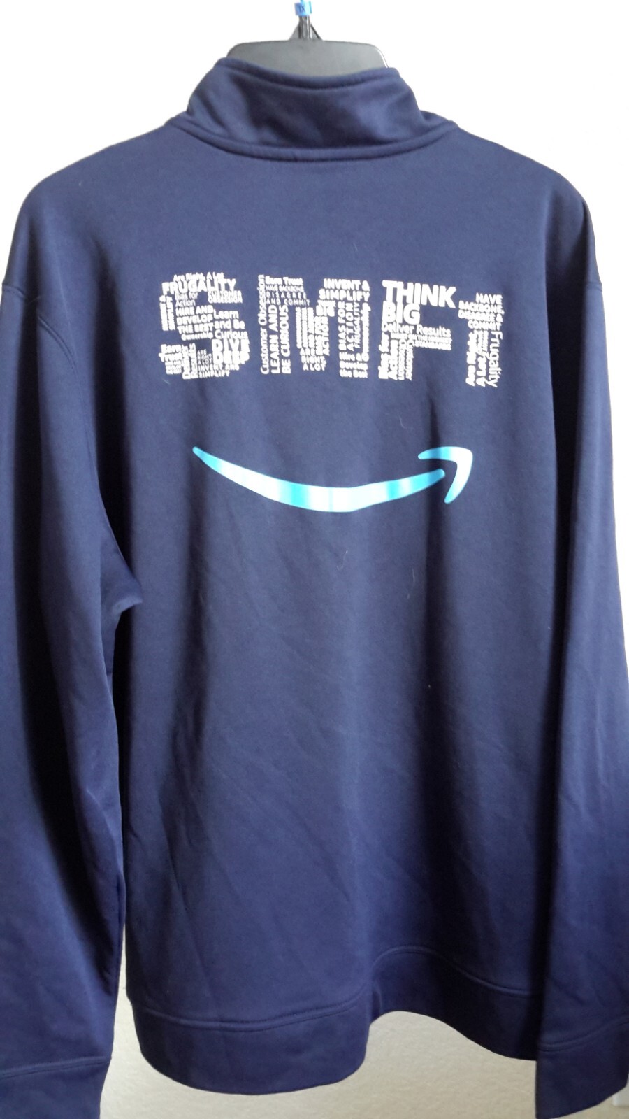 Amazon Prime Peak 2020 SMF1 Employee Navy Blue Large? Unisex 1/4 Zip ...