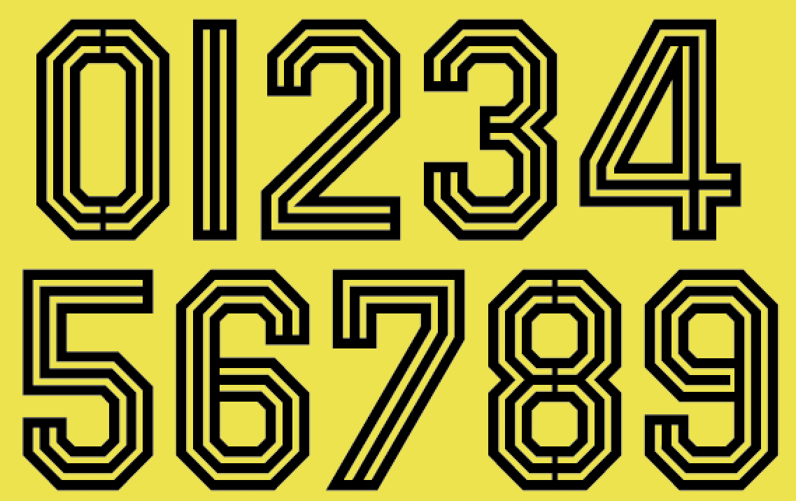 Vinyl 1970s 80's 90's Football Shirt Soccer Numbers Heat Print Football ...