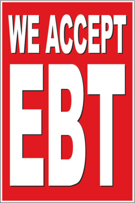 20x30 WE ACCEPT EBT Poster Retail Business Store Window POP Sign rb | eBay