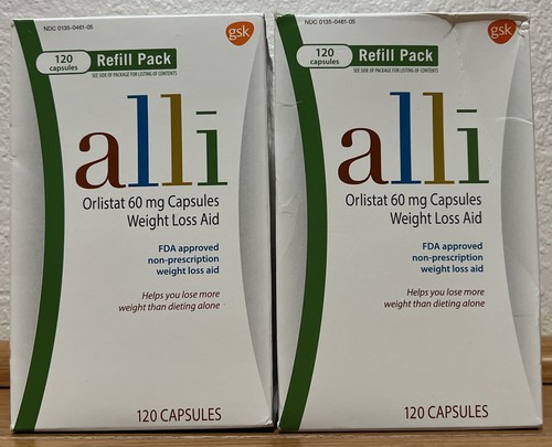 ALLI Diet Weight Loss Aid Orlistat 60mg 120 Capsules Exp 2026 (Pack of ...