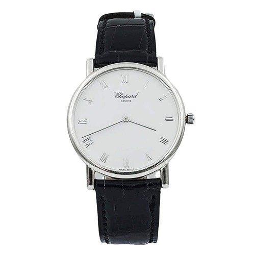 Men's Chopard 32mm Classique Homme 18K White Gold Watch w/Black Leather ...