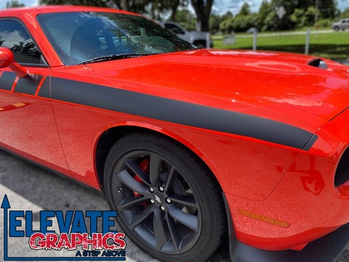 For Dodge Challenger Side Cuda Stripes 3M Graphics Vinyl Decals Years ...