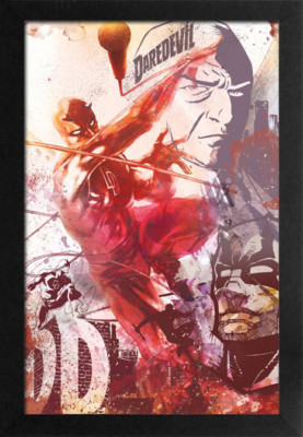 DAREDEVIL COLLAGE 13x19 FRAMED GELCOAT POSTER MOVIES MARVEL COMICS KING ...