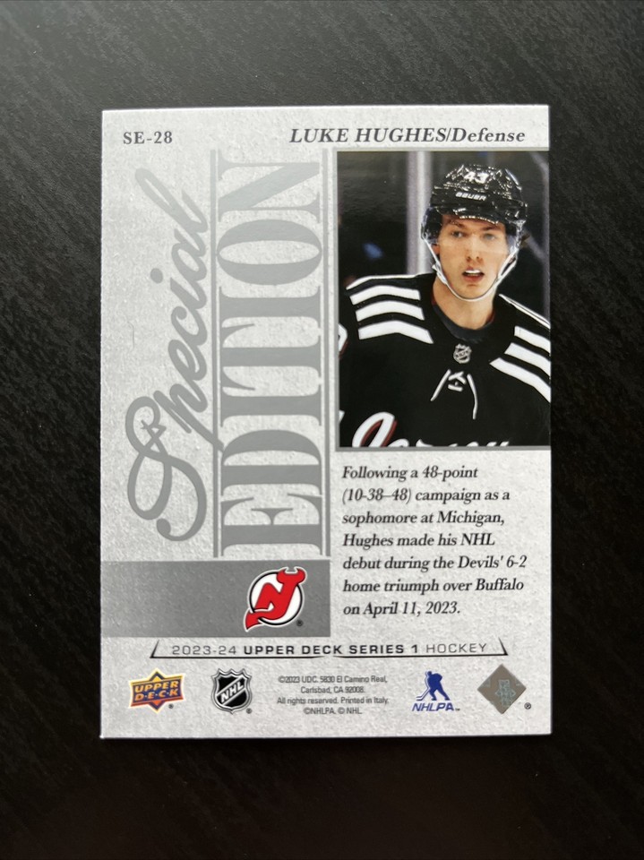 2023-24 Upper Deck Special Edition #SE-28 Luke Hughes Rookie New Jersey ...