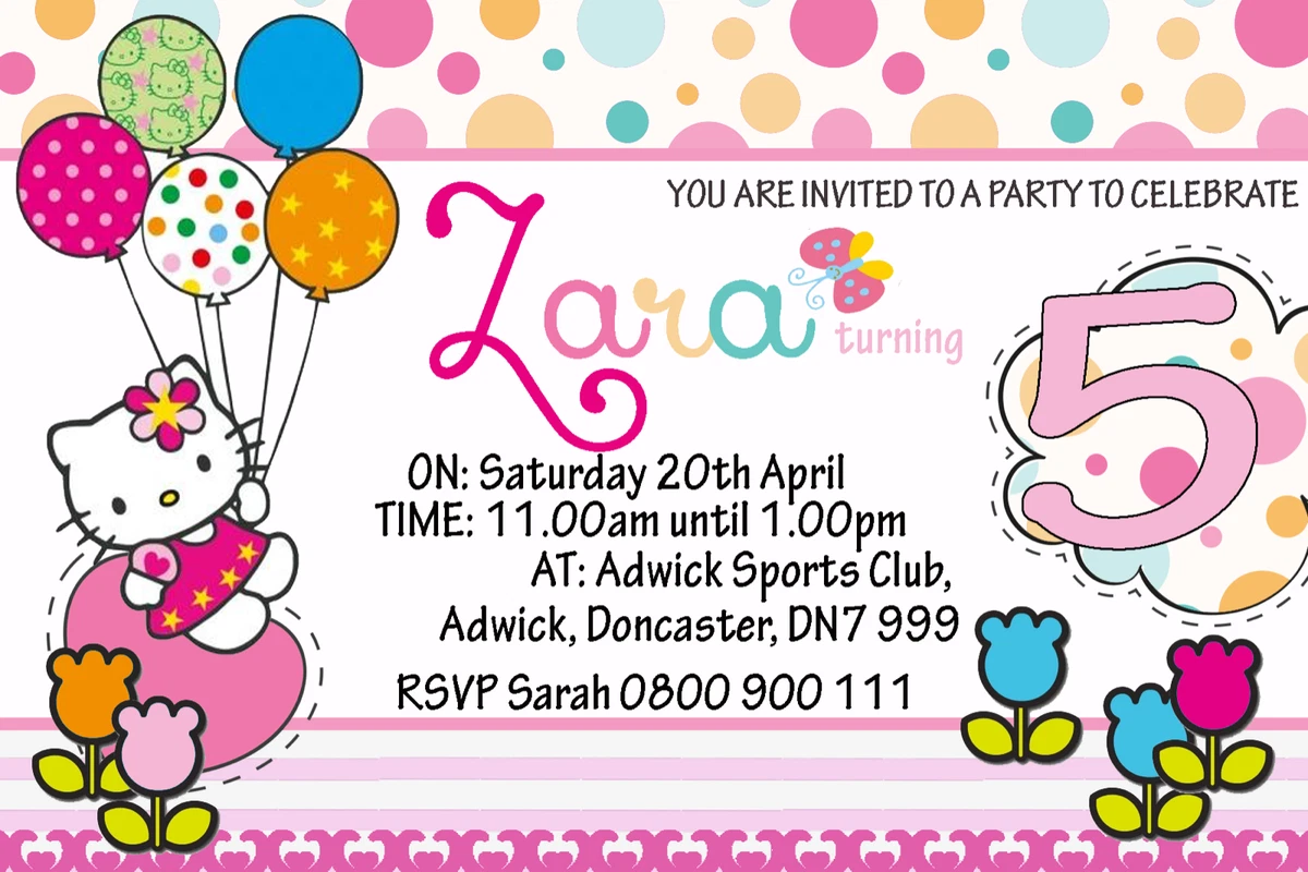 Hello Kitty Birthday Invitation Backgrounds