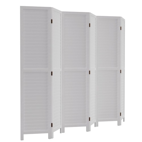 6 Panel Wood Room Divider 5.57 FT Tall Privacy Screen Folding Partition ...