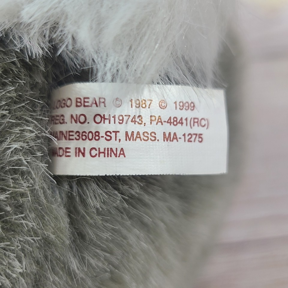 Vintage Logo Bear Plush Robinson Rams Stuffed Animal Mascot Gray Blue 8 ...