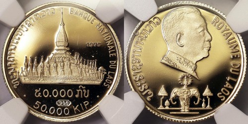 LAOS , GOLD 50,000 KIP 1975 THAT LUANG TEMPLE - NGC PF 69 UC , RARE5 | eBay