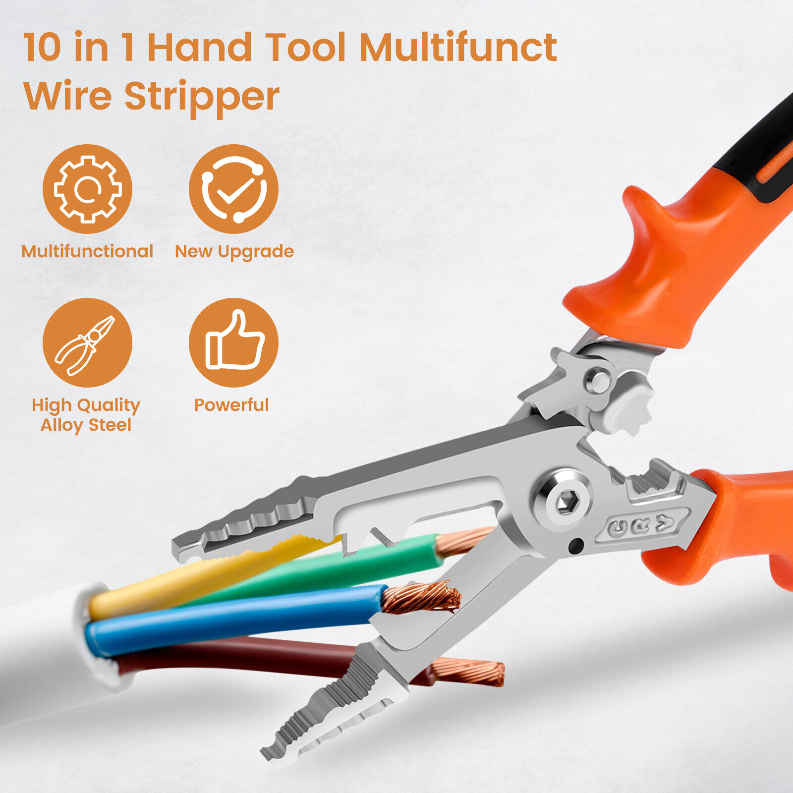 1/2Pcs Wire Stripper Plier 8.7inch Cable Stripping Cutter Electrical ...