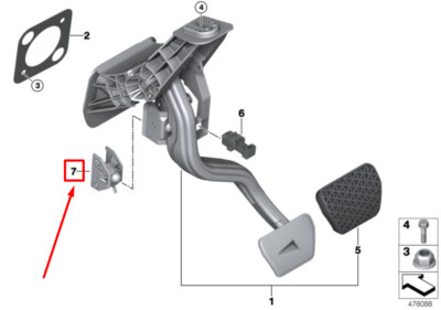 NEU BMW 3 G20, G28 PEDAL KUGELKOPFBEFESTIGUNG 6891934 35006891934 ...