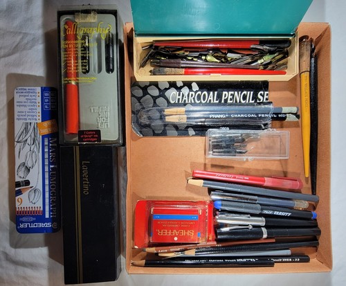 Calligraphy Nibs, Prang Charcoal Pencils, Ink Cartridge Pens, Lumograph ...