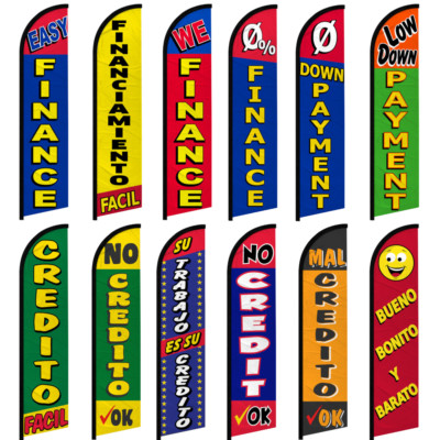 Financing Full Curve Windless Swooper Flag Auto Dealership | eBay