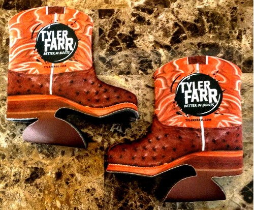 TYLER FARR Better In Boots Ltd Ed New RARE Cowboy Boot Beer Koozie ...