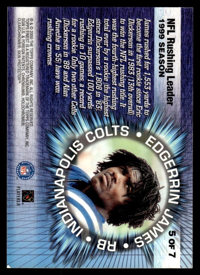2000 FINEST EDGERRIN JAMES FM9 MINT FINEST MOMENTS FOOTBALL ...
