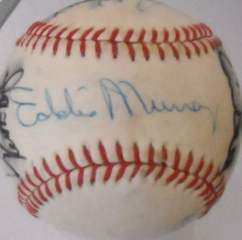 1987 1988 Orioles team signed autographed AL baseball Eddie Murray Cal ...