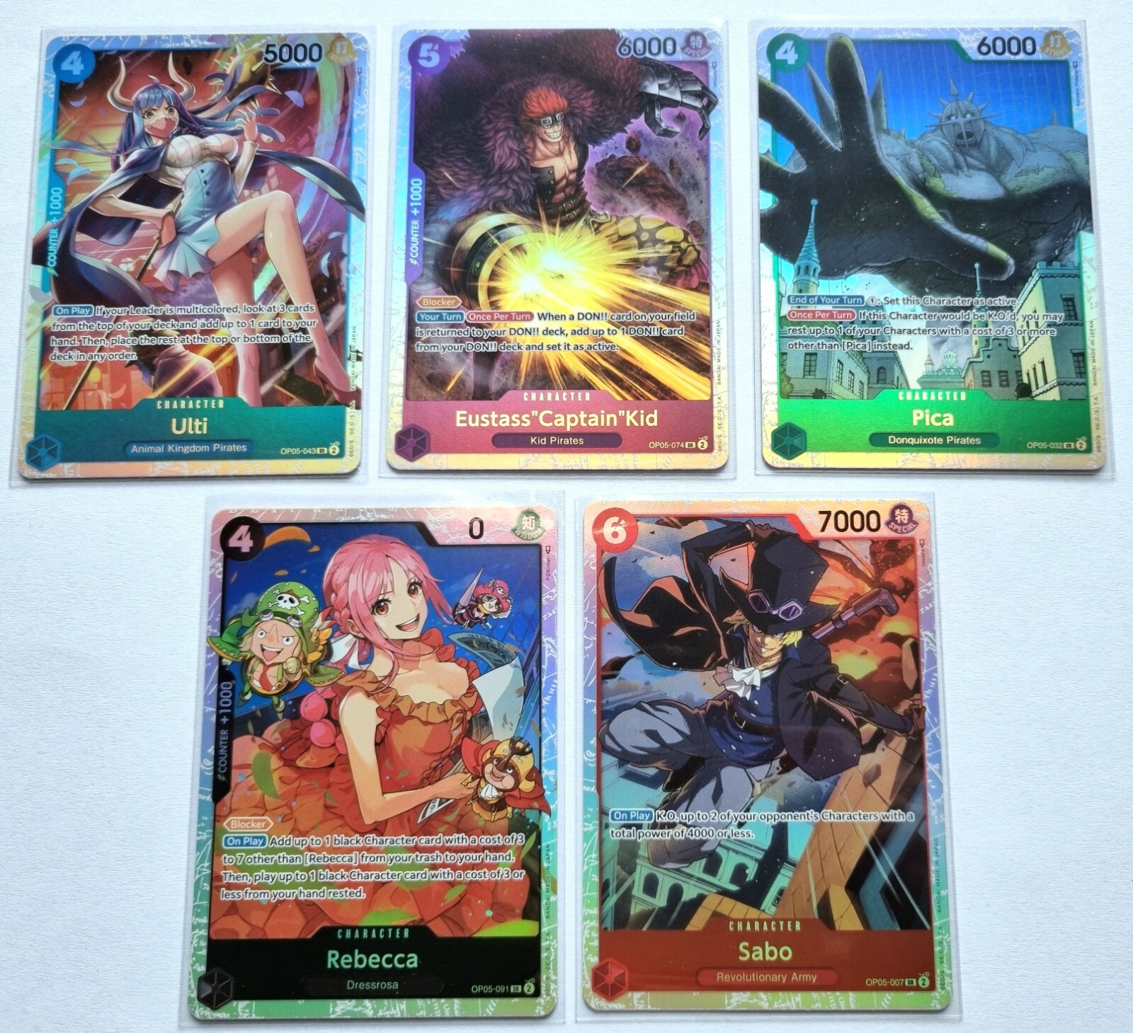 One Piece TCG Awakening of a new Era OP05 english SR Foil set of 10 NM ...