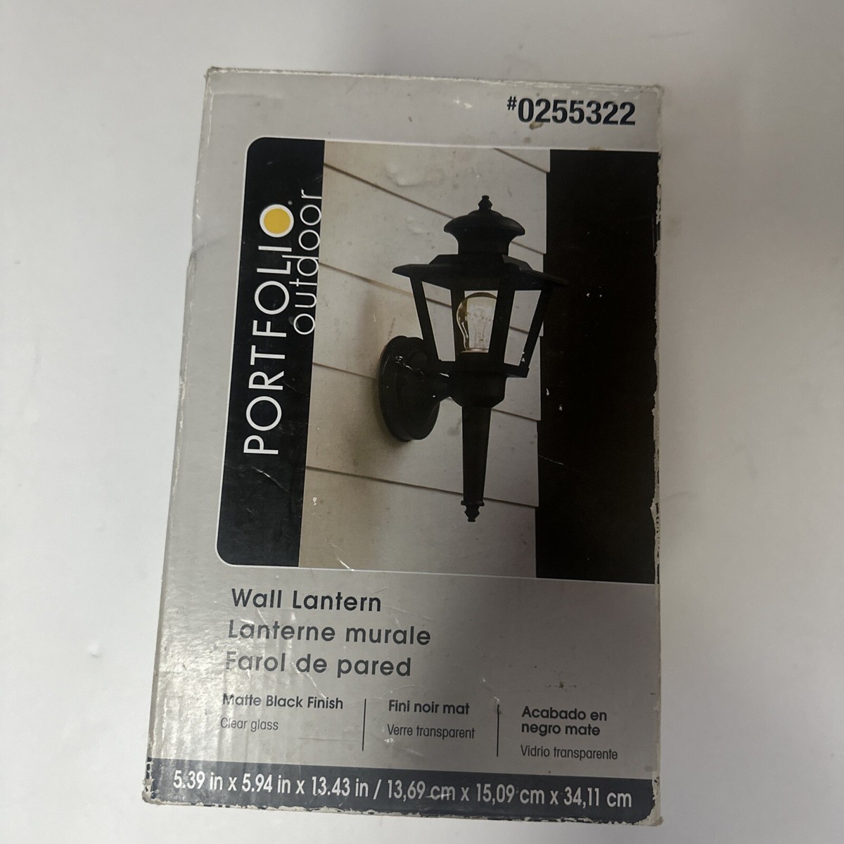 Portfolio Black Outdoor Wall Light Outdoor Wall Light FINDON White