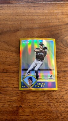2003 Topps Chrome Steve Finley Diamondbacks #253 Gold Refractor Rare Sp ...