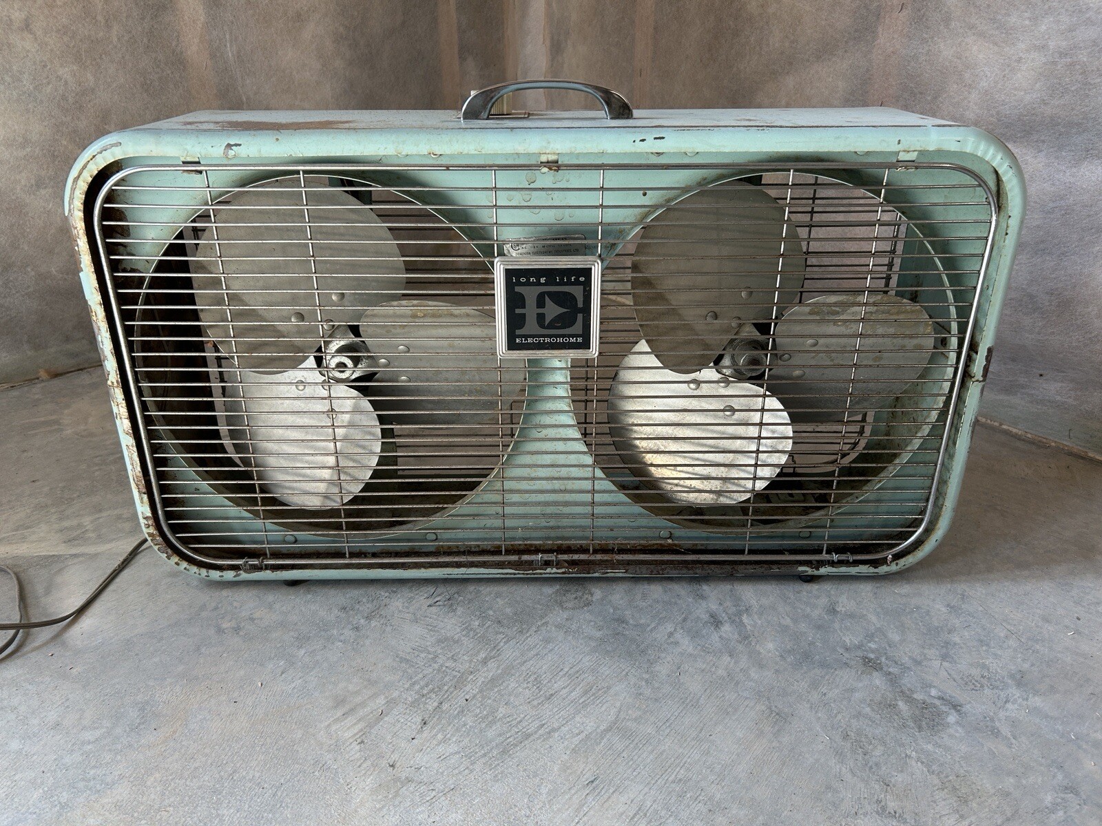 Vintage 65T-12 Electrohome General Electric GE Metal Twin Dual Box Fan ...