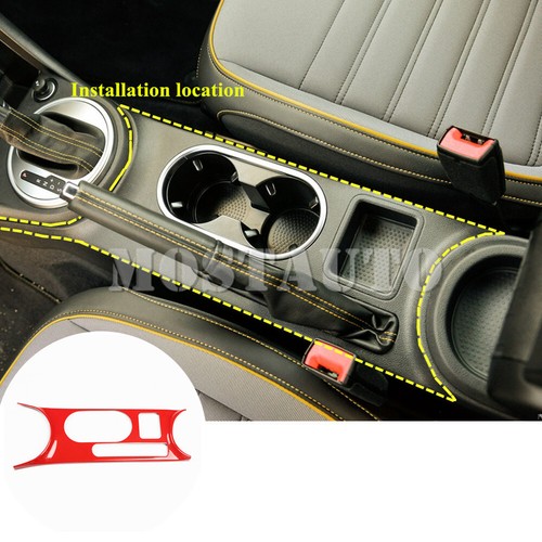 For VW Beetle Red Interior Center Console Water Cup Holder Trim Cover ...