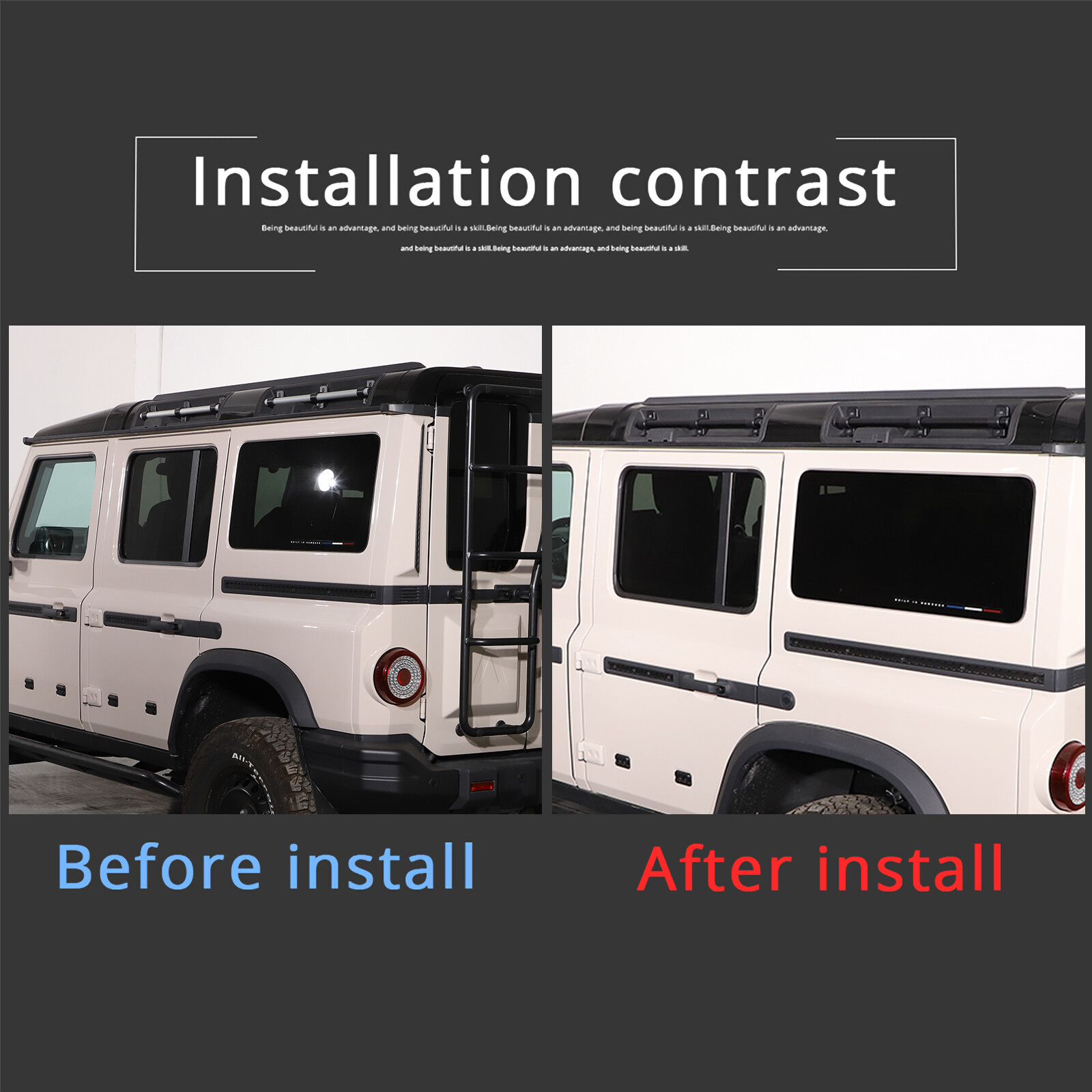 Black Alloy Roof Rack Side Rails Luggage Carrier Cargo Bar For Ineos ...