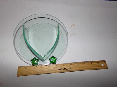 ROUND GLASS VASE W/V SHAPE CENTER | eBay