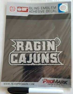 Louisiana Lafayette RAGIN' CAJUNS RHINESTONE BLING 6" DECAL STICKER Car ...